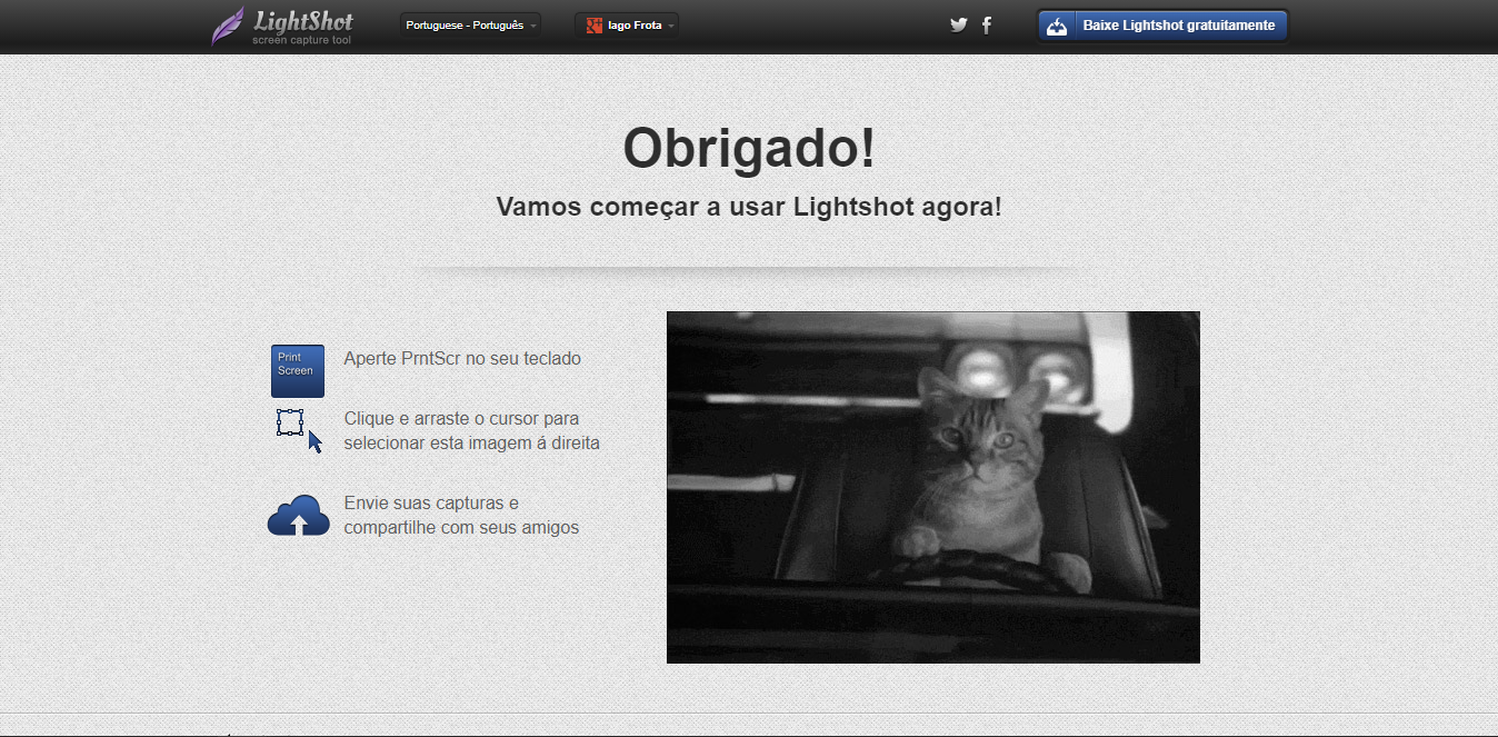 Minha ferramenta para screenshot: Lightshot - Iago Frota QA